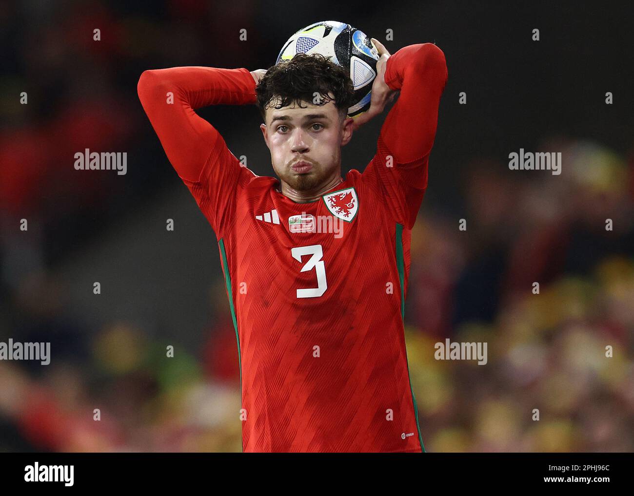 Cardiff, UK. 28th Mar, 2023. Neco Williams of Wales during the UEFA ...