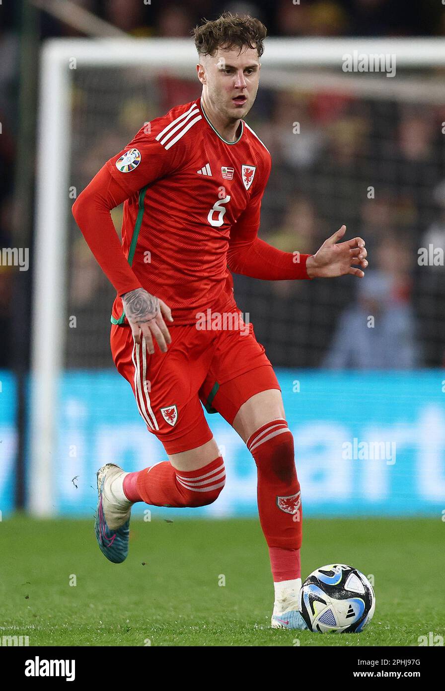Cardiff, UK. 28th Mar, 2023. Joe Rodon of Wales during the UEFA ...