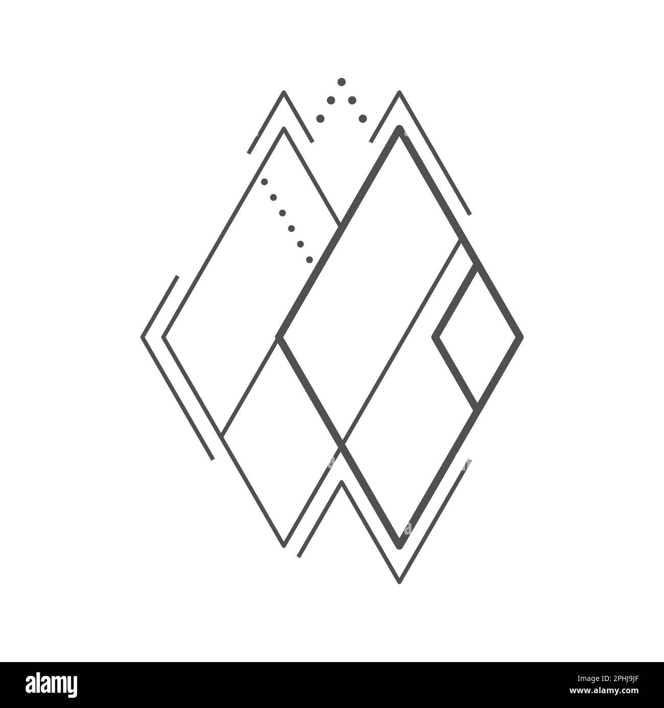 Geometric boho tattoo. Occult alchemy thin line symbol, boho triangle ...