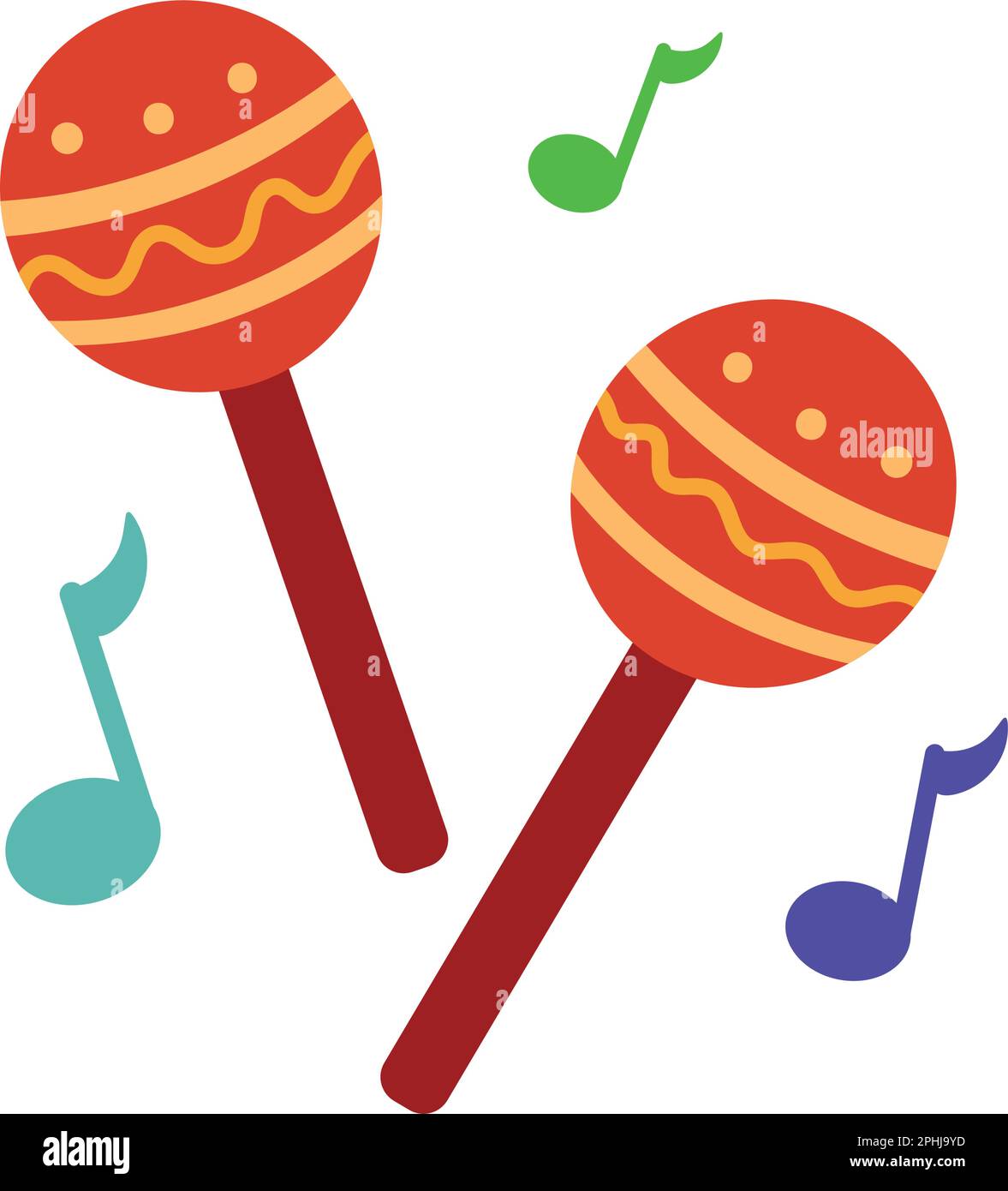 music maracas and musical notes Stock Vector Image & Art - Alamy