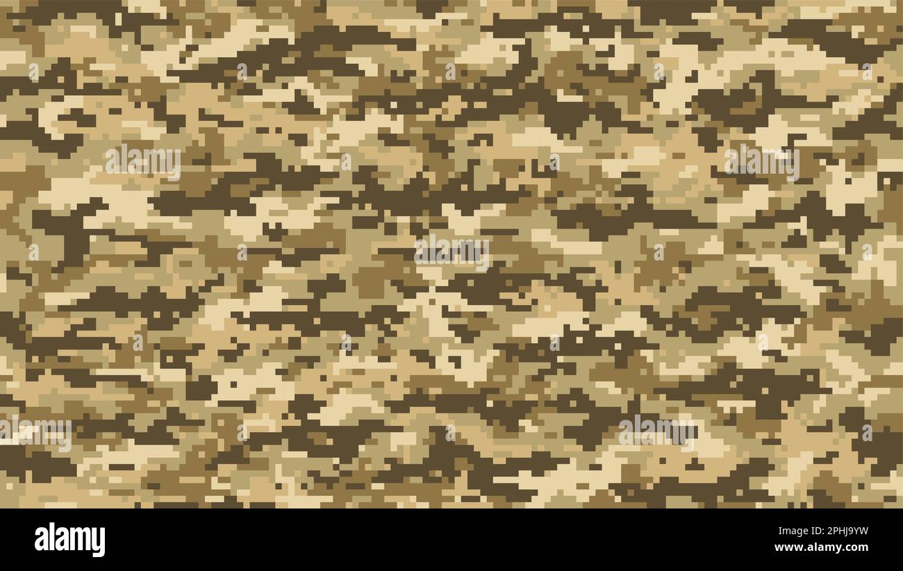 Army Desert Camouflage Background Brown And Sand Pixel Military