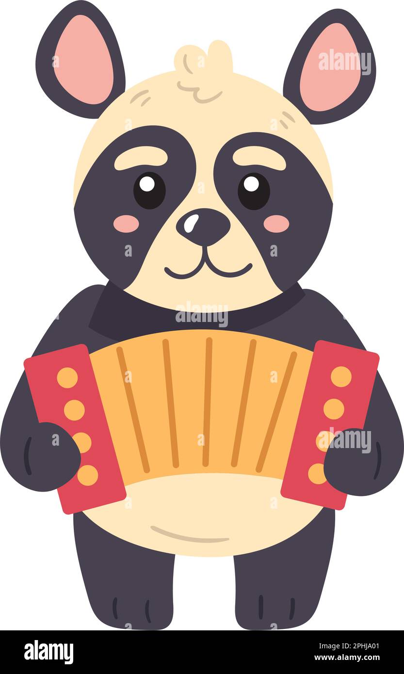 Cute panda musician playing accordion Stock Vector Image & Art - Alamy
