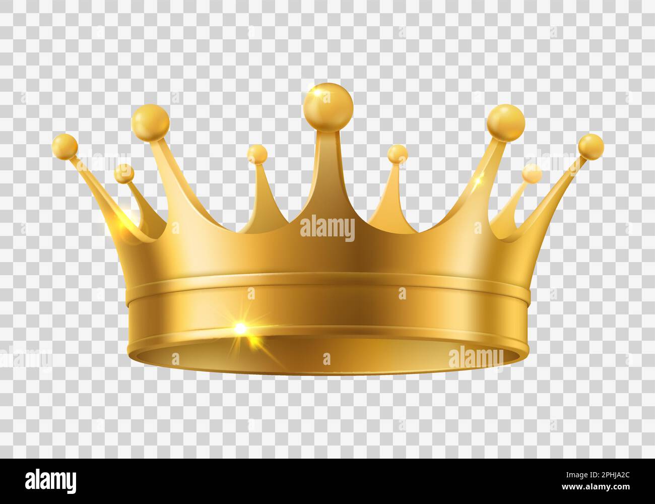 Realistic golden crown. King, queen or noble person gold headdress ...