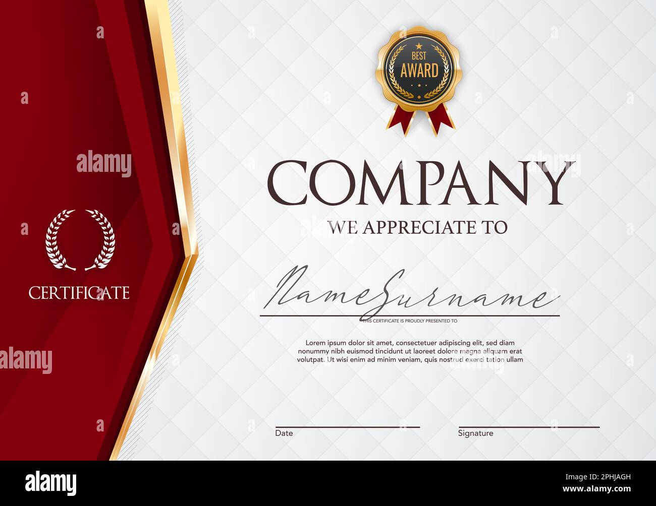 Recognition, appreciation and education award certificate. Vector ...