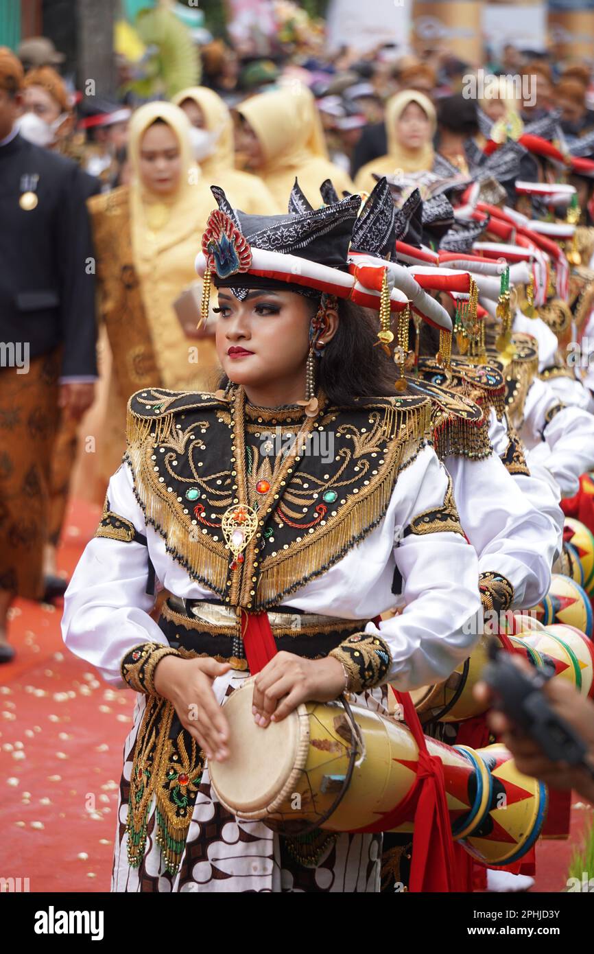 Indonesian perform reog kendang in the ceremony of Tulungagung's ...
