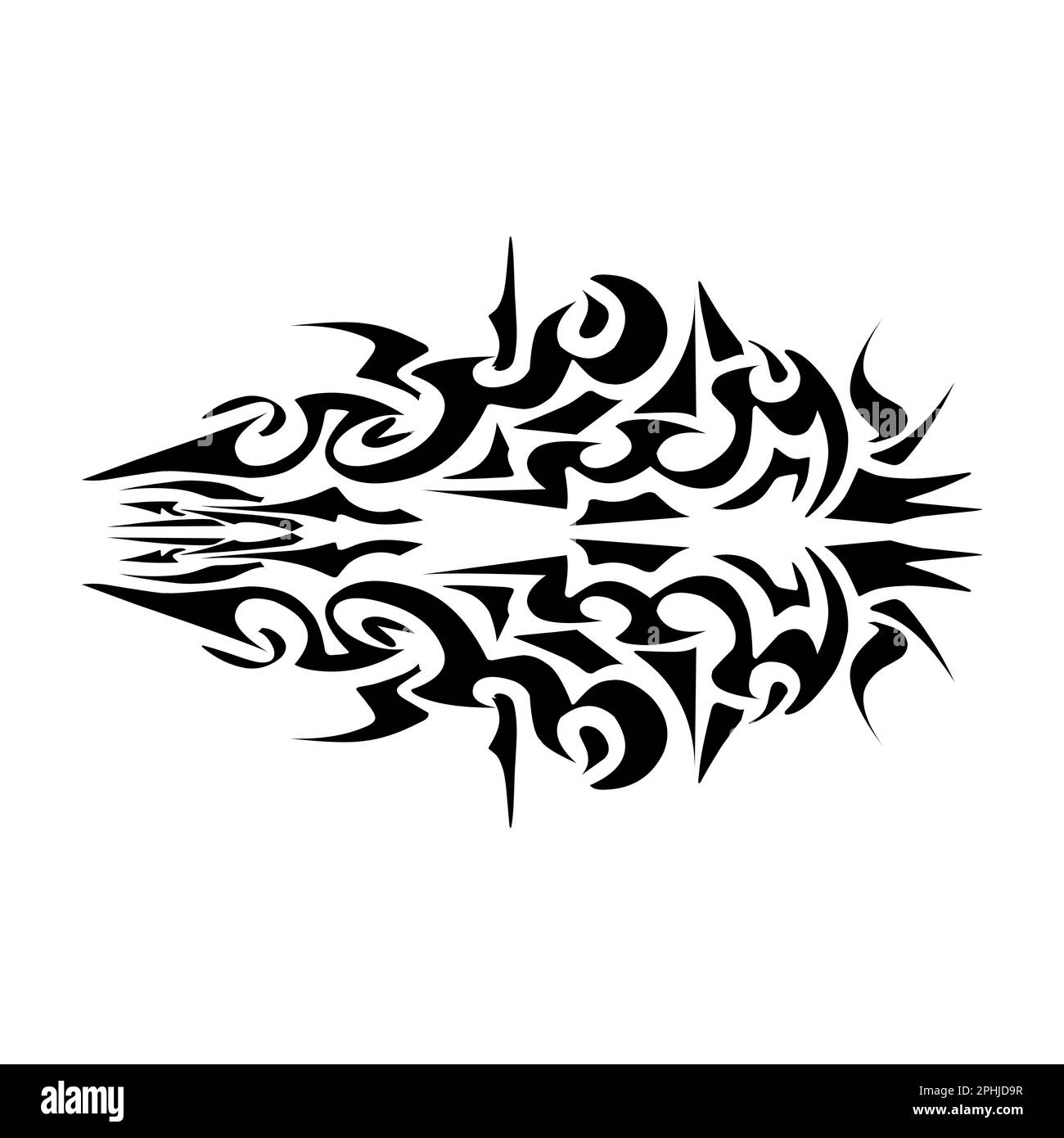 Illustration of a tribal tattoo with a aesthetic shape. Perfect for ...