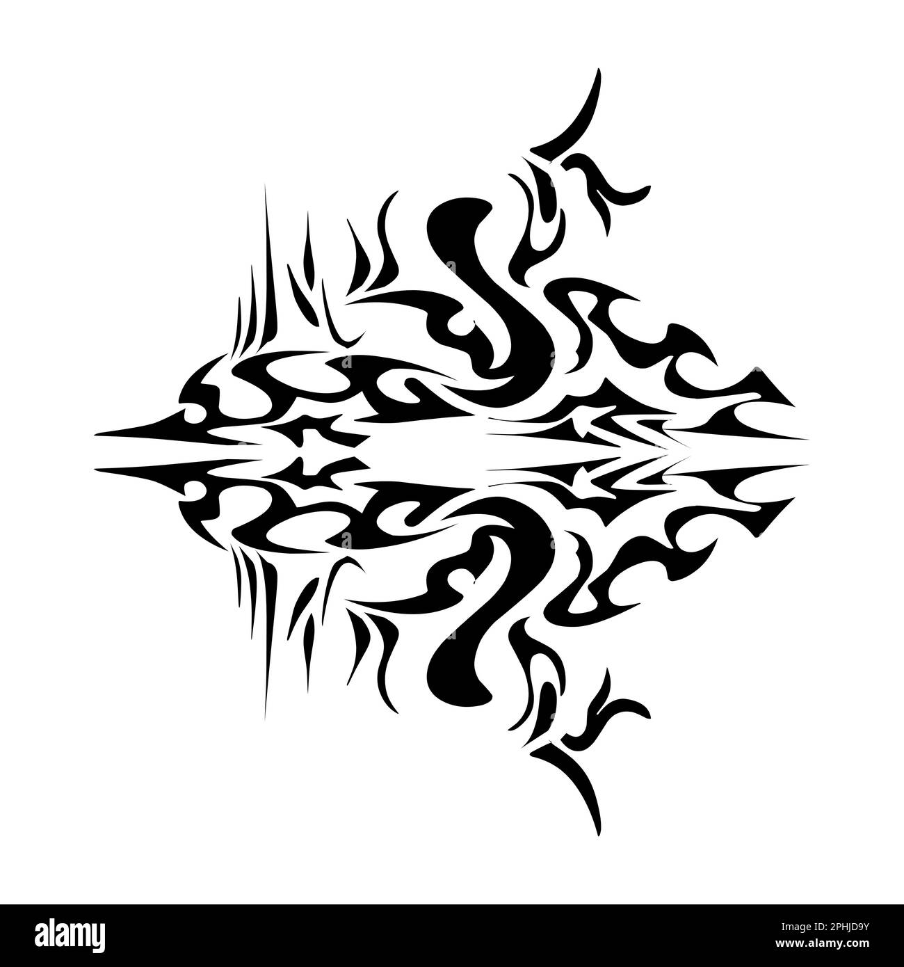 Illustration of a tribal tattoo with a aesthetic shape. Perfect for ...