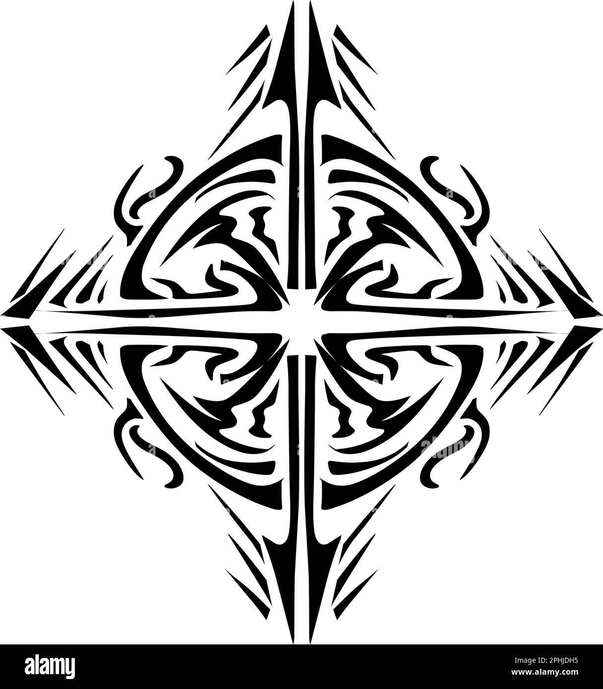 Illustration of a tribal tattoo with a aesthetic shape. Perfect for ...