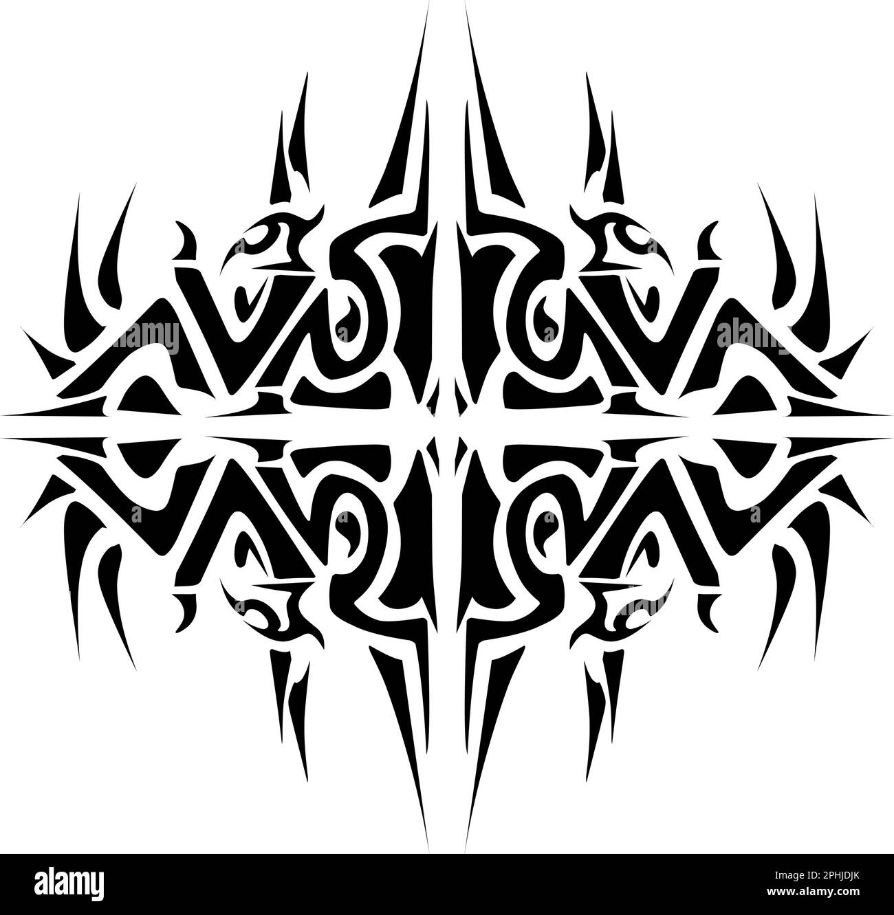 Illustration of a tribal tattoo with a aesthetic shape. Perfect for ...