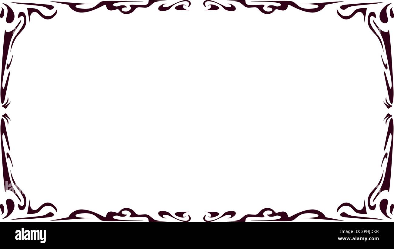 Abstract background illustration of black tribal frame shape. Perfect ...