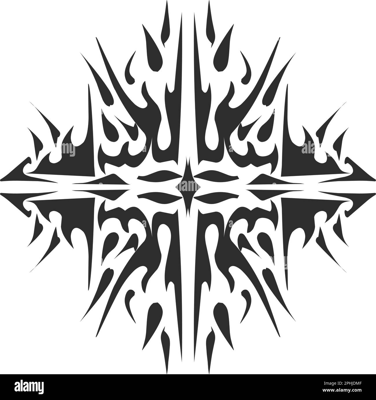 Illustration of a tribal tattoo with a aesthetic shape. Perfect for ...