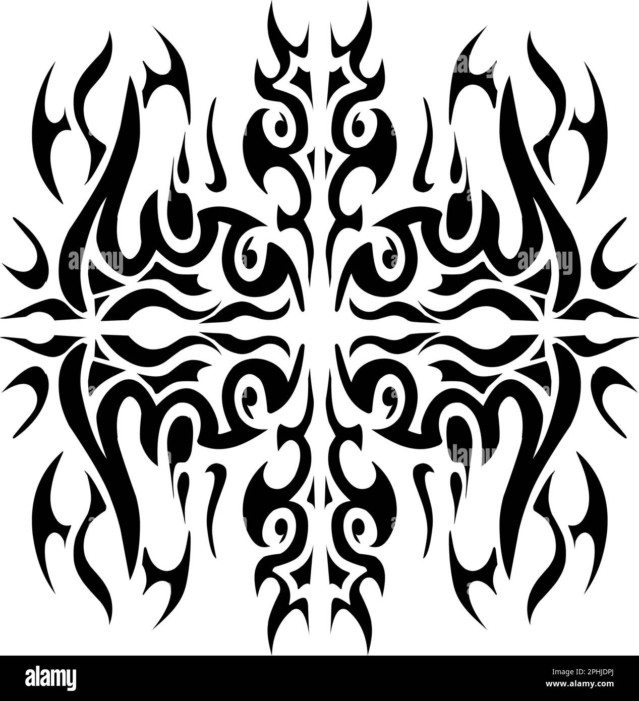Illustration of a tribal tattoo with a aesthetic shape. Perfect for ...