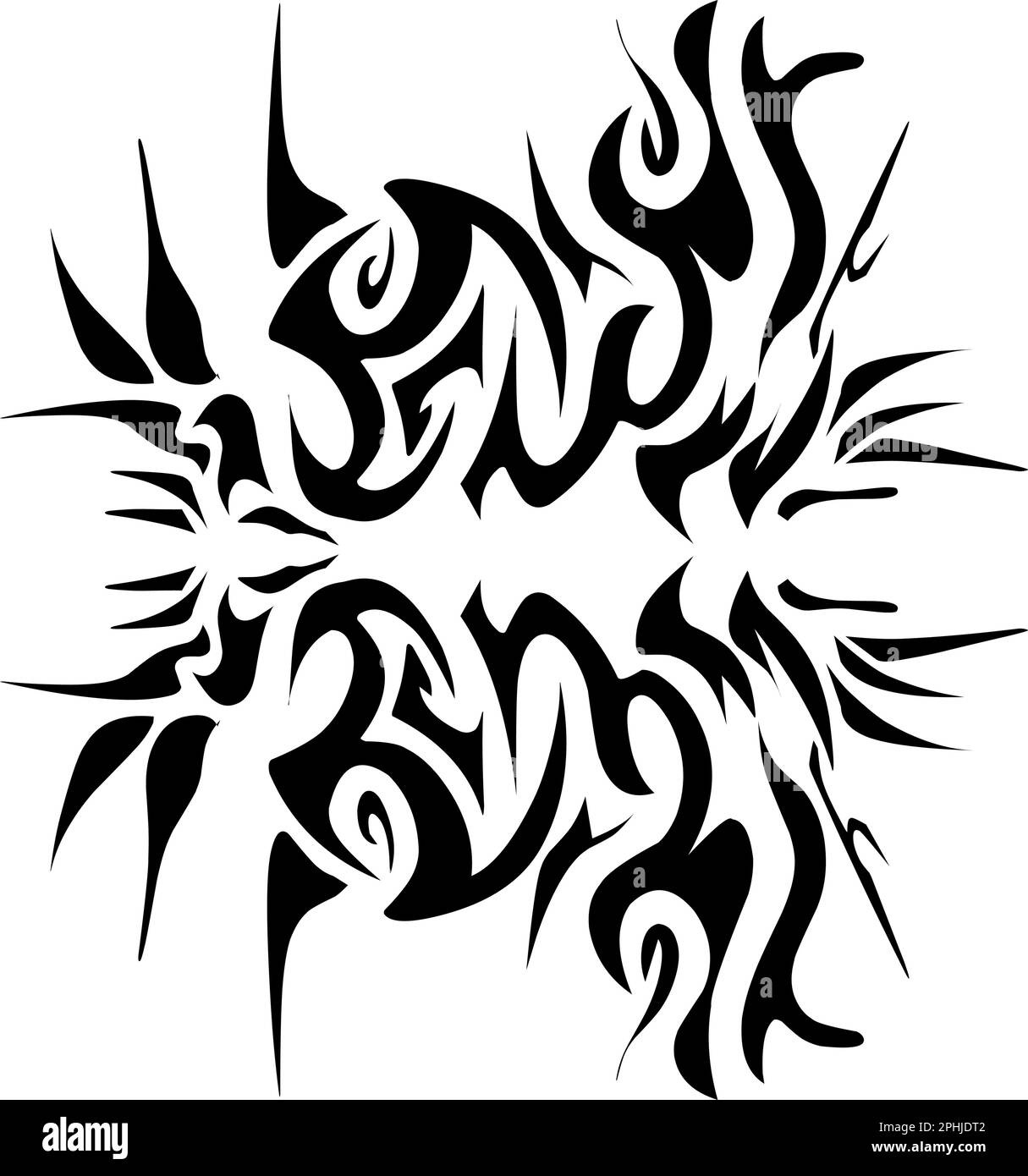 Illustration of a tribal tattoo with a aesthetic shape. Perfect for ...
