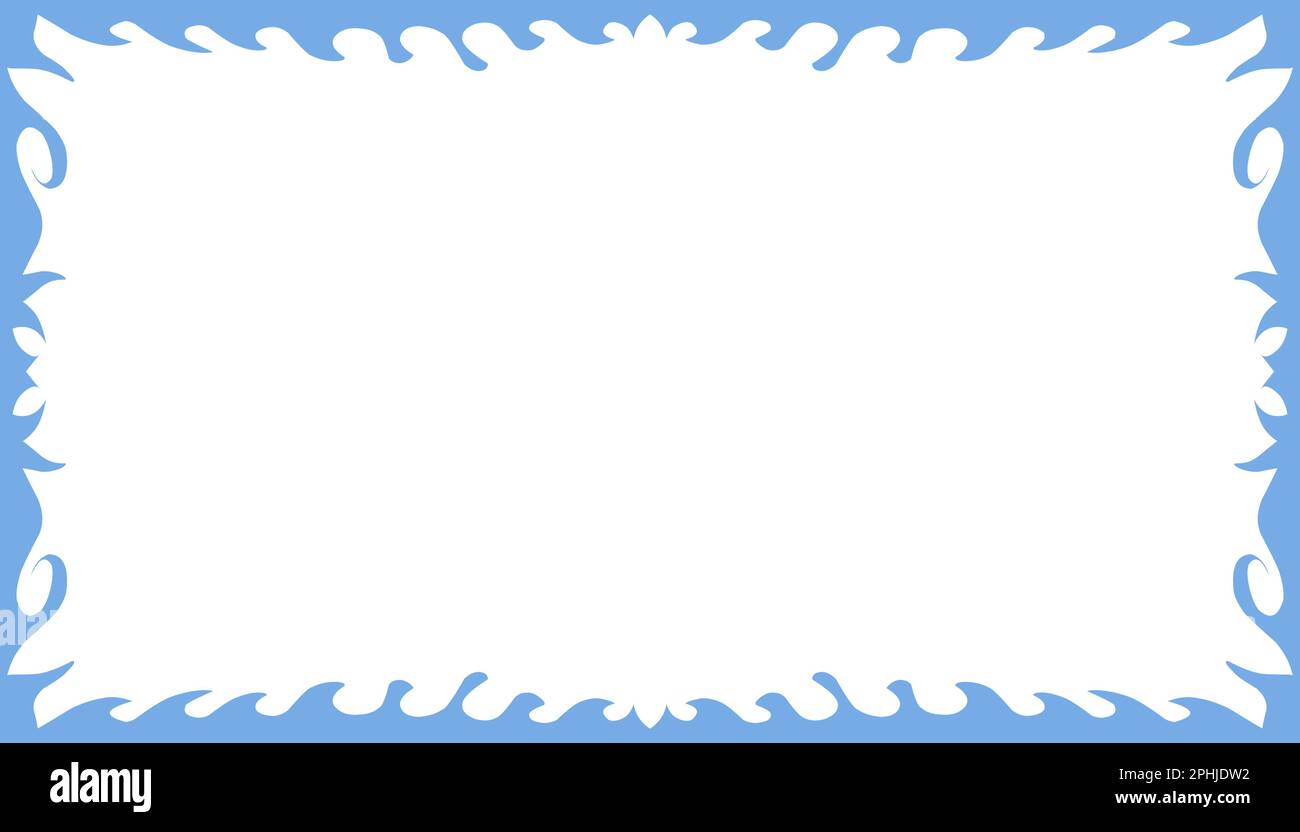 Abstract background illustration of a blue liquid border frame. Perfect ...