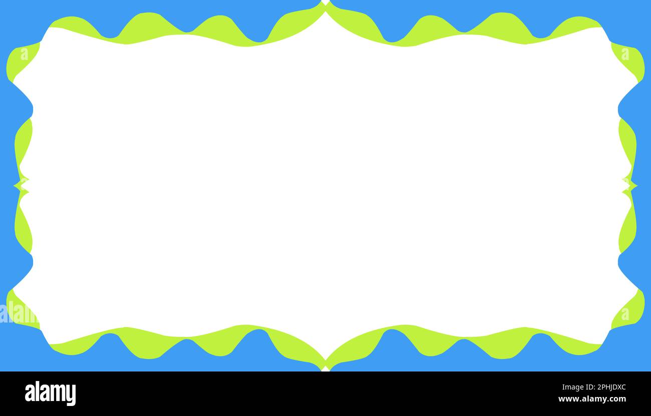 Abstract background illustration of blue and green liquid border frame ...