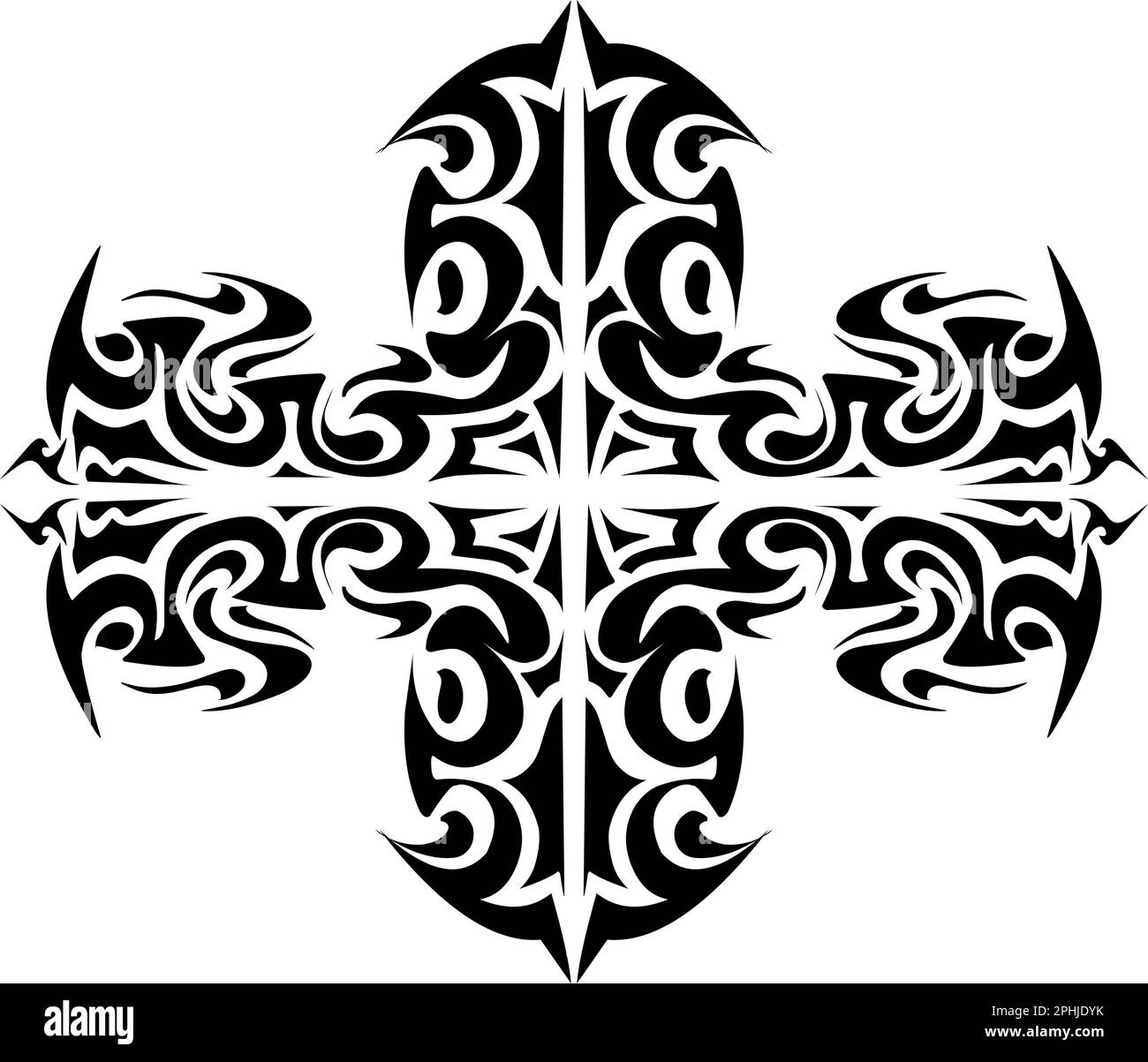 Illustration of a tribal tattoo with a aesthetic shape. Perfect for ...