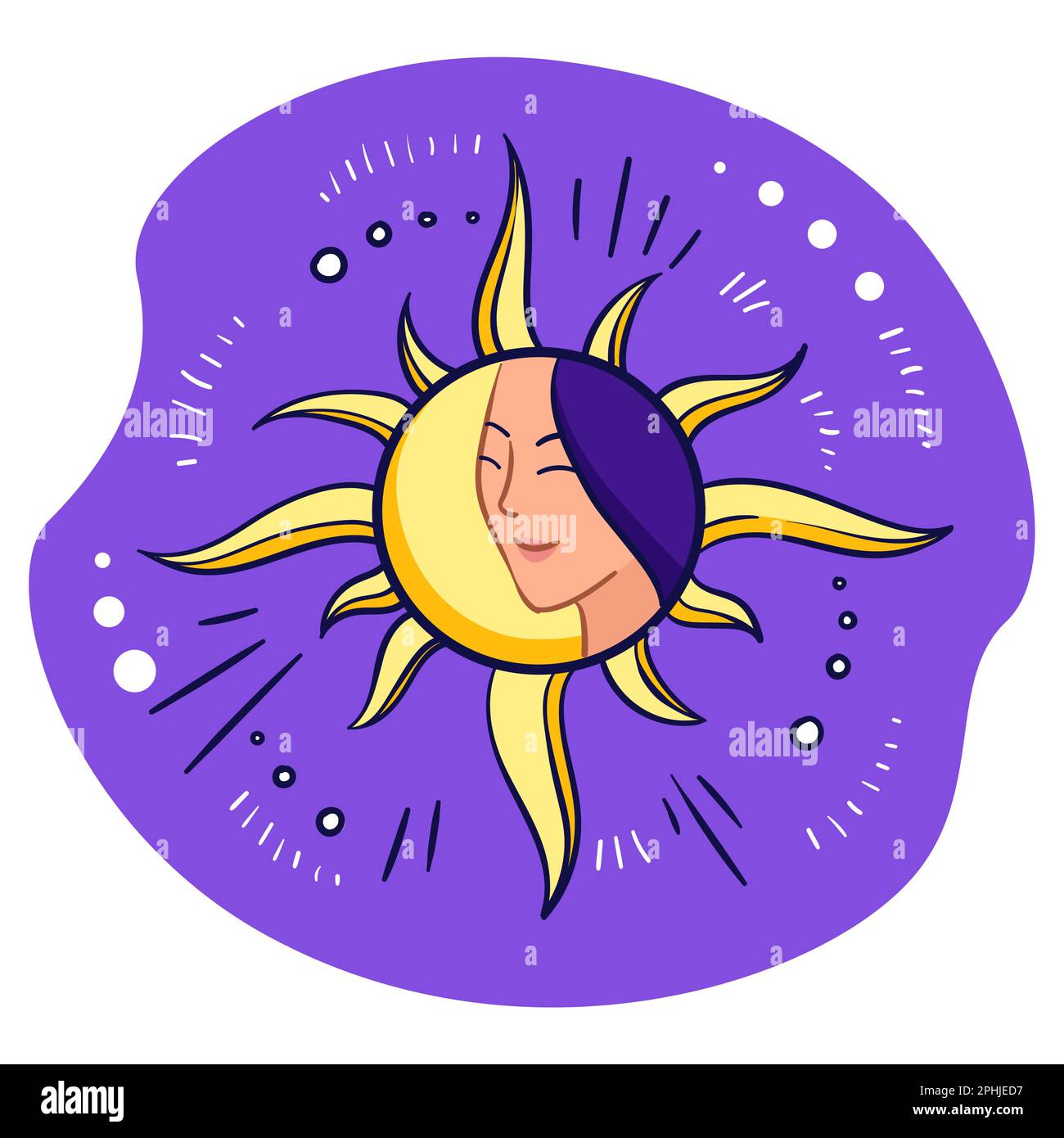 Woman moon light meditation Cut Out Stock Images & Pictures - Alamy