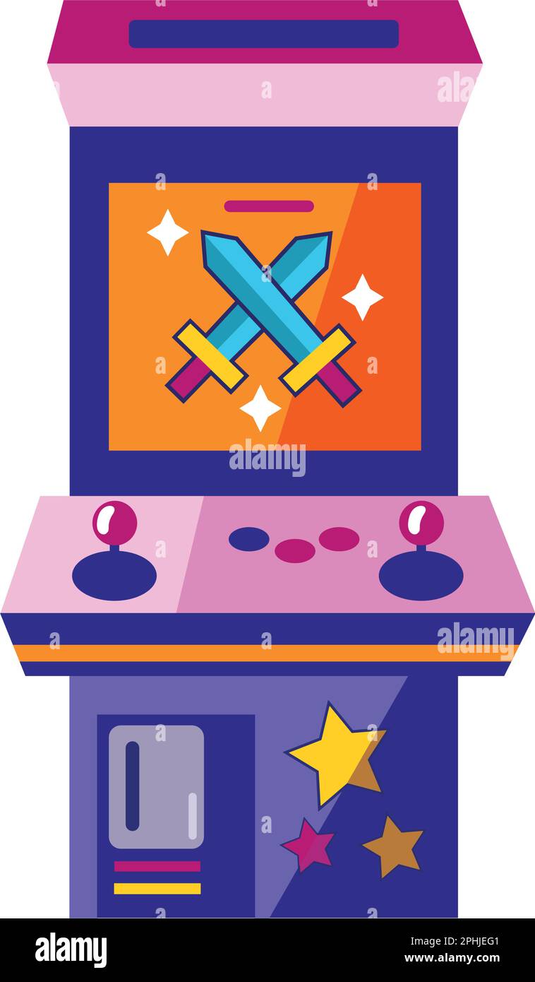 Playing vintage arcade game machine Stock Vector Images - Alamy