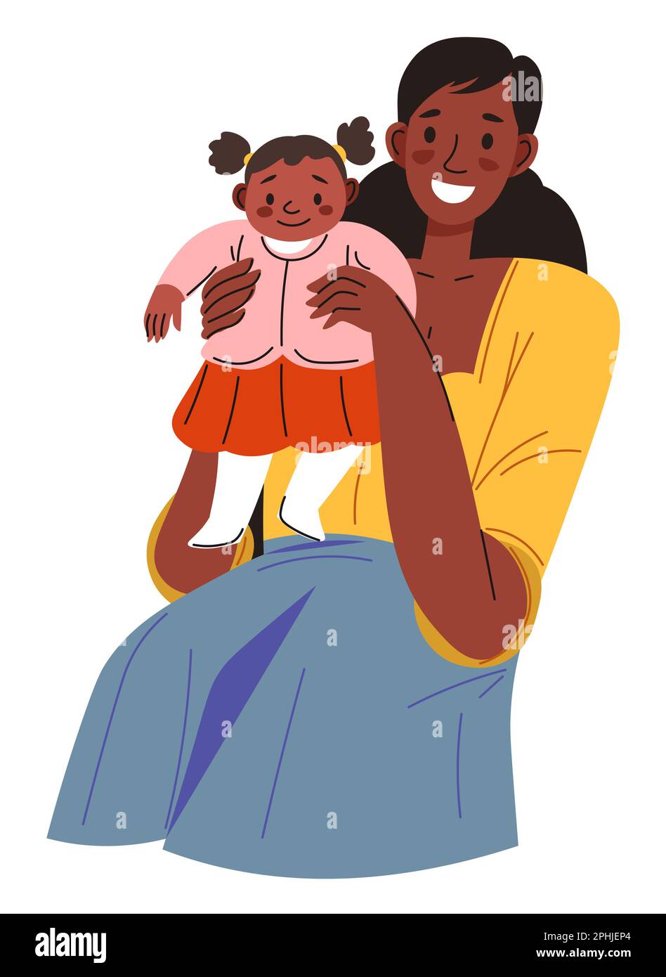 Mother holding small girl toddler child vector Stock Vector Image & Art ...