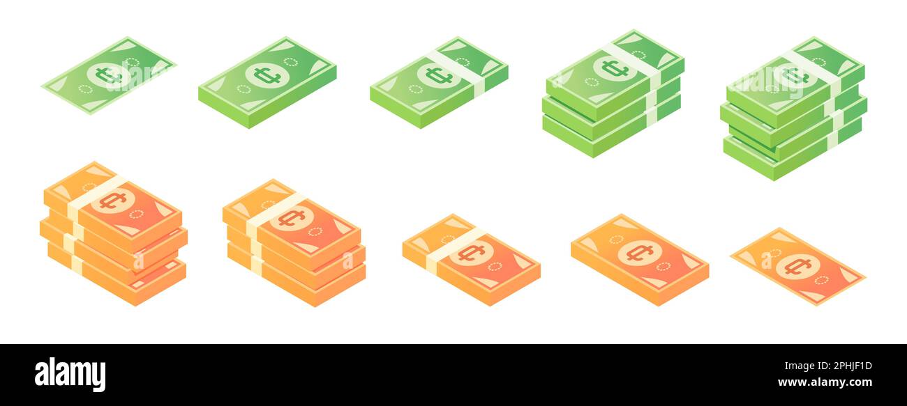 Ghanaian Cedi Banknote Isometric Icon Set Stock Vector Image & Art - Alamy