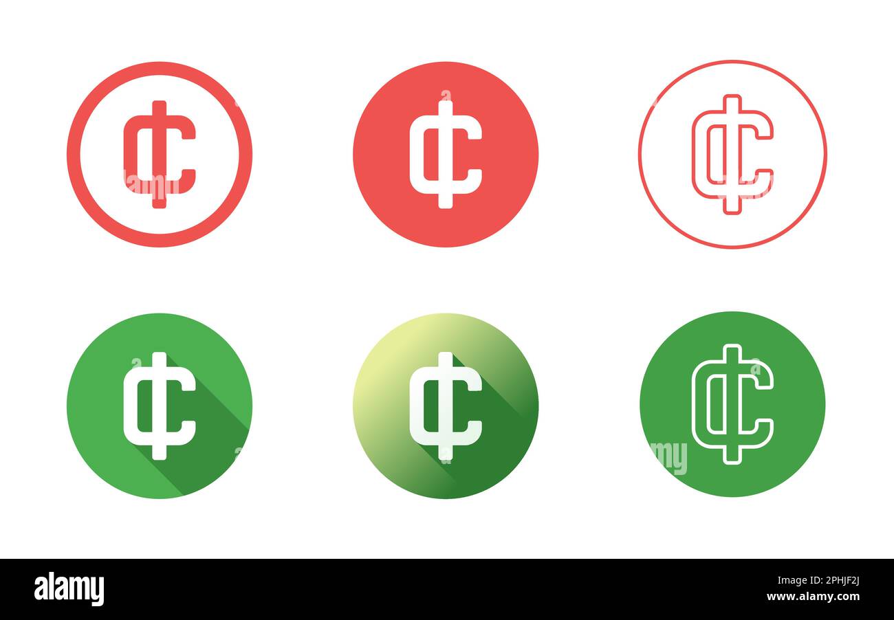 Ghanaian Cedi Symbol Icon Set Stock Vector Image & Art - Alamy