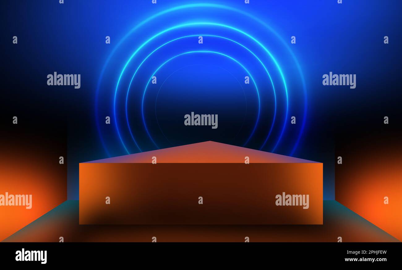 3D triangular podium, exhibition pedestal background-3d illustration ...