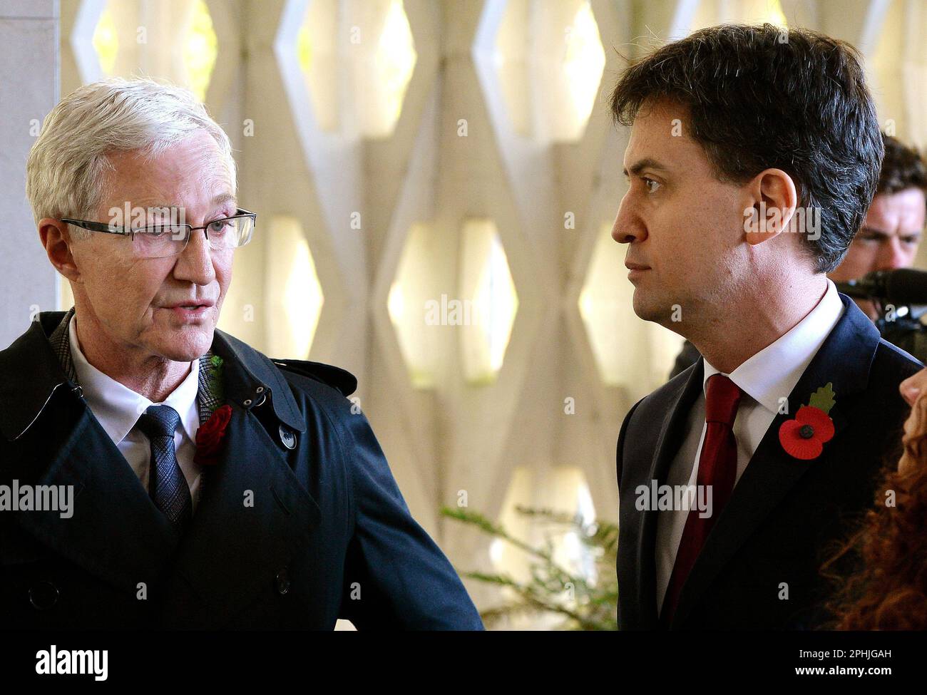 File photo dated 07/11/14 of Paul O'Grady talking to the then Leader of ...