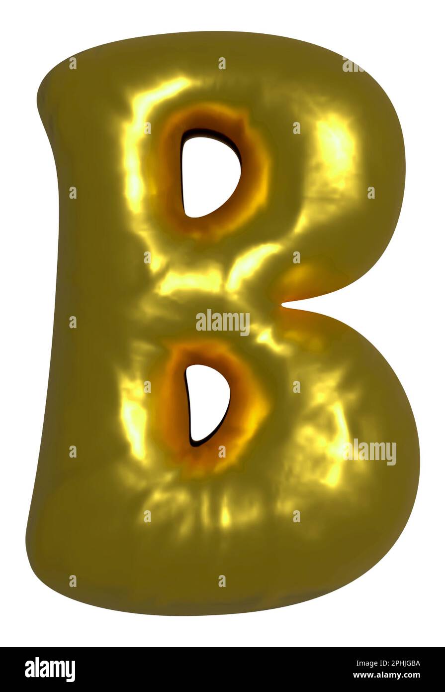 Shiny gold balloon metallic letter B capital, 3D clipart Stock Photo ...