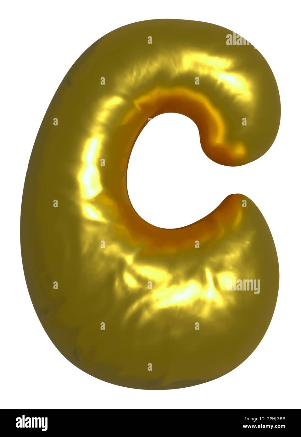 Shiny gold balloon metallic letter C capital, 3D clipart Stock Photo ...