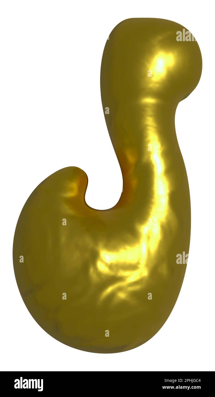 Shiny gold balloon metallic letter J capital, 3D clipart Stock Photo ...