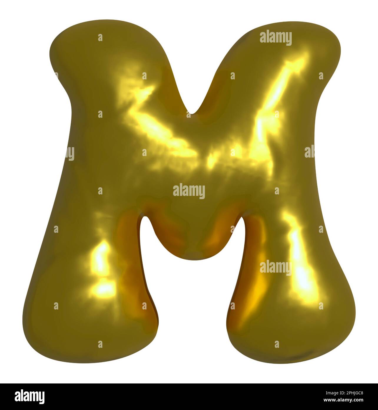 Shiny gold balloon metallic letter M capital, 3D clipart Stock Photo ...