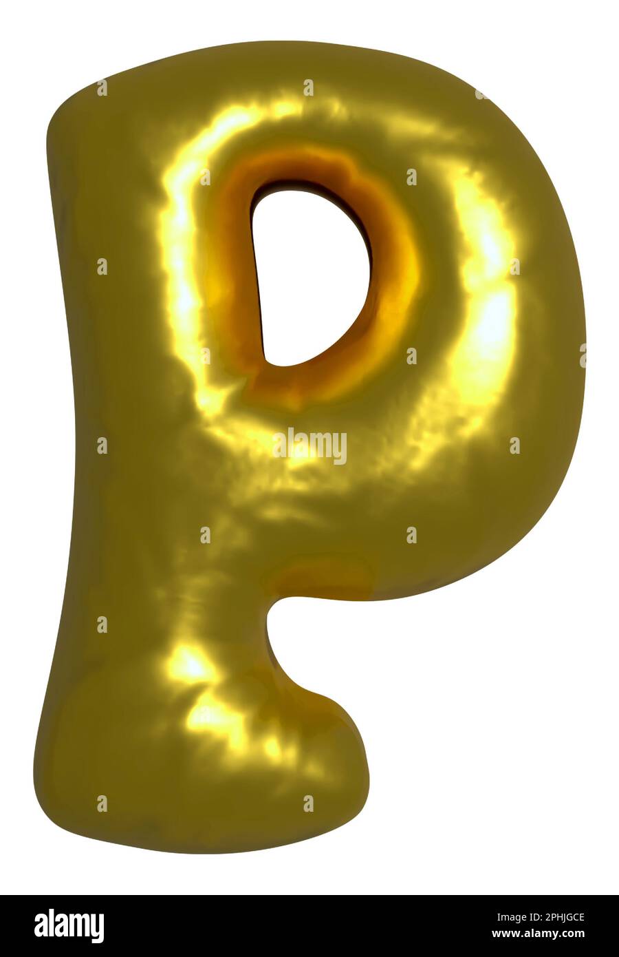 Shiny gold balloon metallic letter P capital, 3D clipart Stock Photo ...