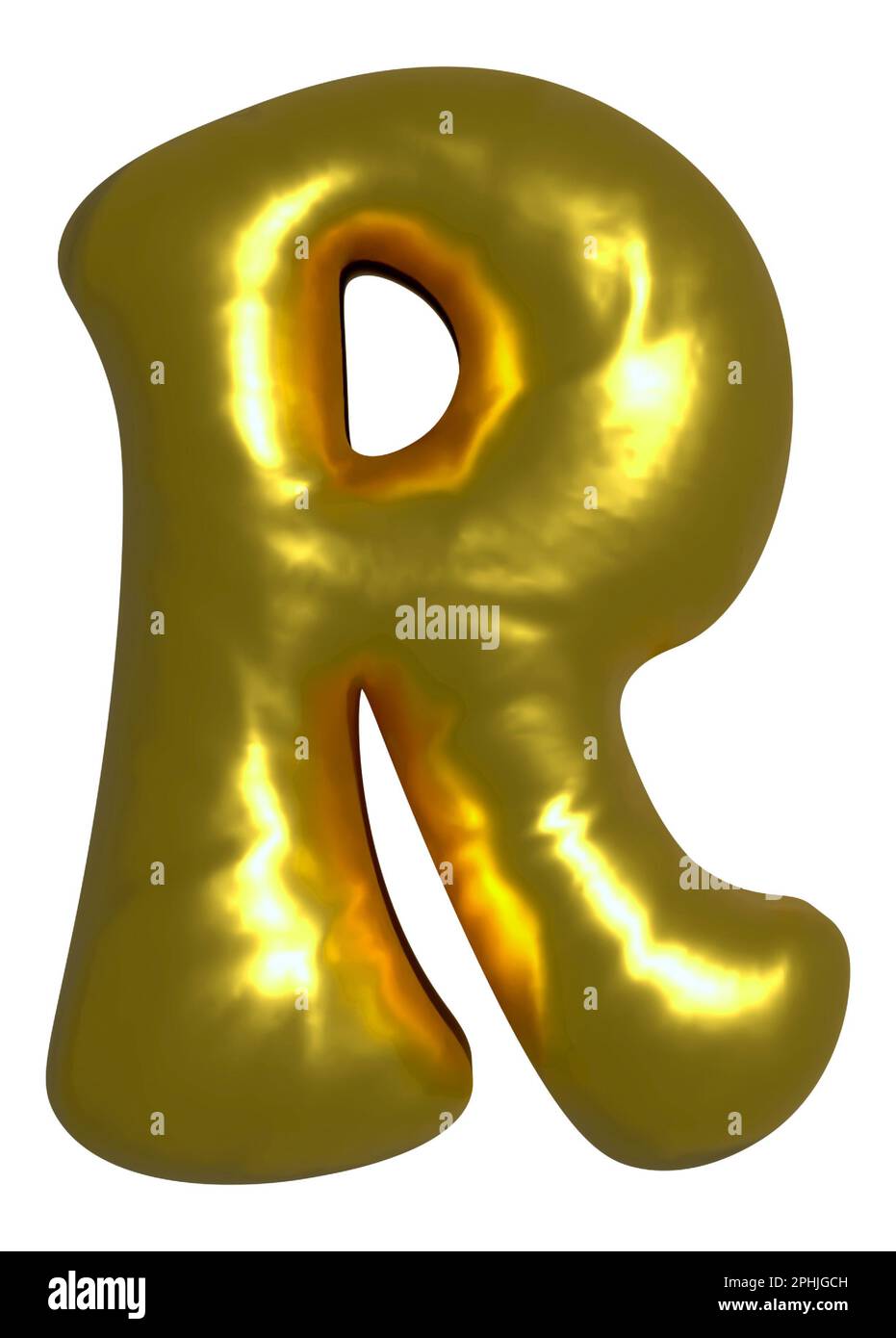 Shiny gold balloon metallic letter R capital, 3D clipart Stock Photo ...