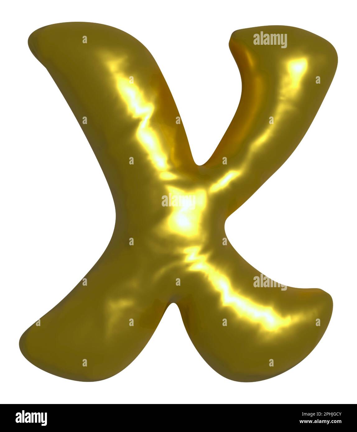 Shiny gold balloon metallic letter X capital, 3D clipart Stock Photo ...