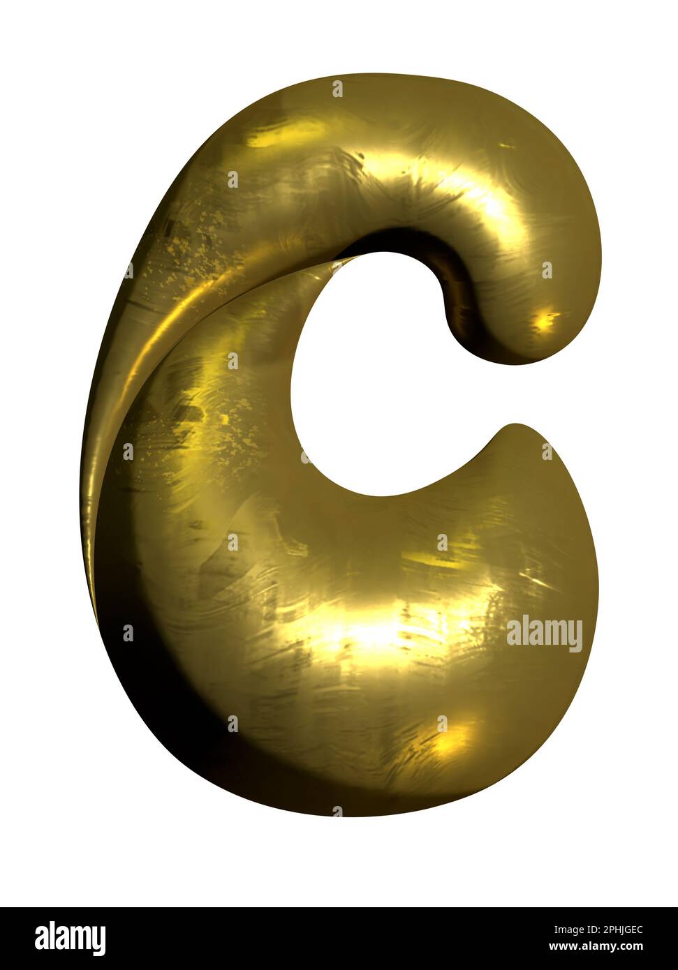 Shiny gold balloon metallic letter C capital, 3D clipart Stock Photo ...