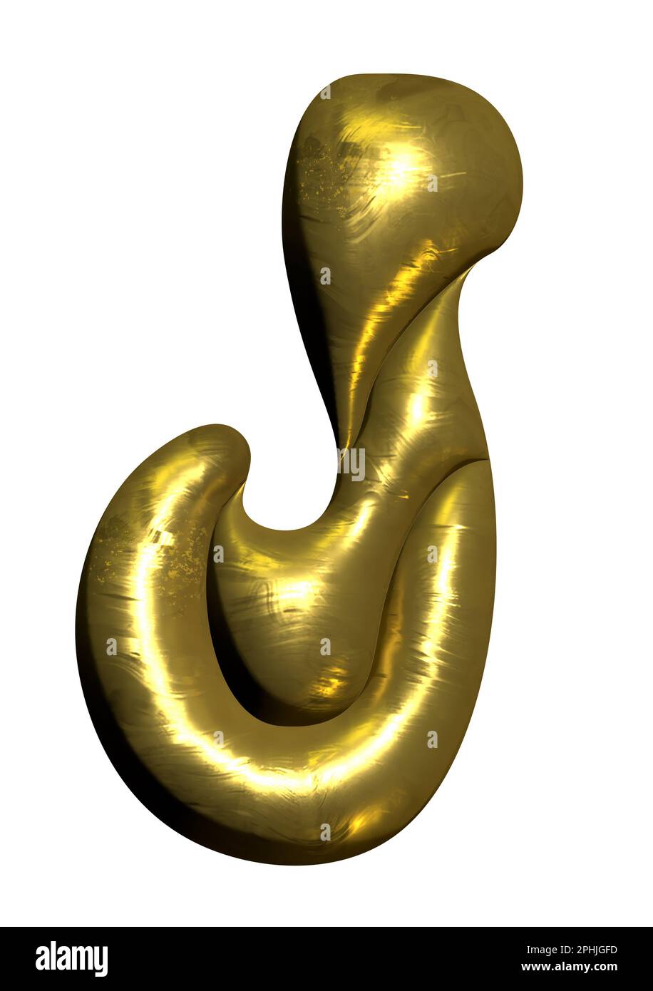Shiny gold balloon metallic letter J capital, 3D clipart Stock Photo ...