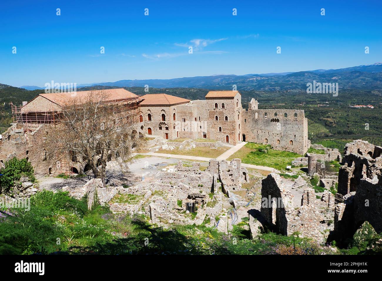 Medieval castle town of Mystras, the best preserved example of a ...