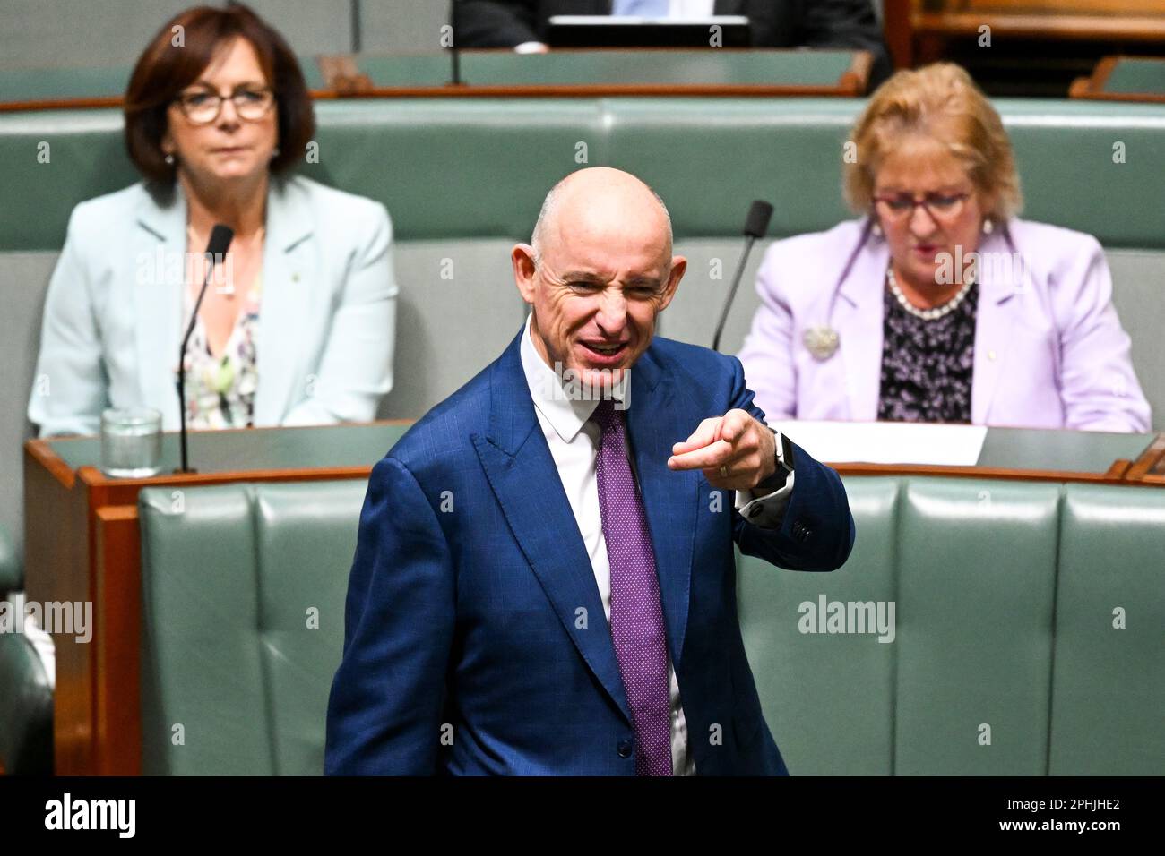 Shadow Assistant Treasurer Stuart Robert reacts during Question Time at ...