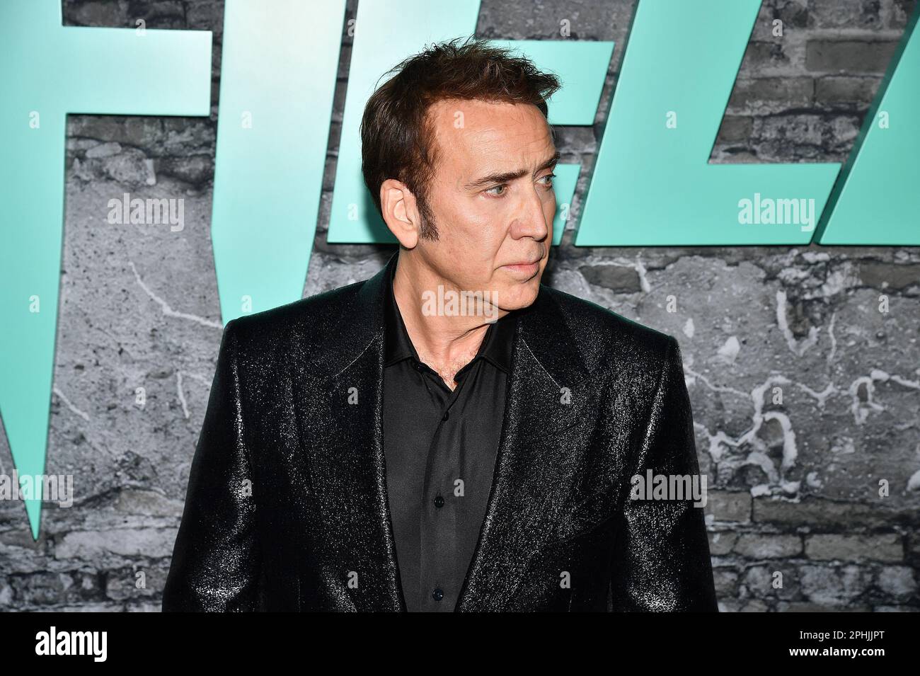 New York, USA. 28th Mar, 2023. Nicholas Cage walks the red carpet at ...