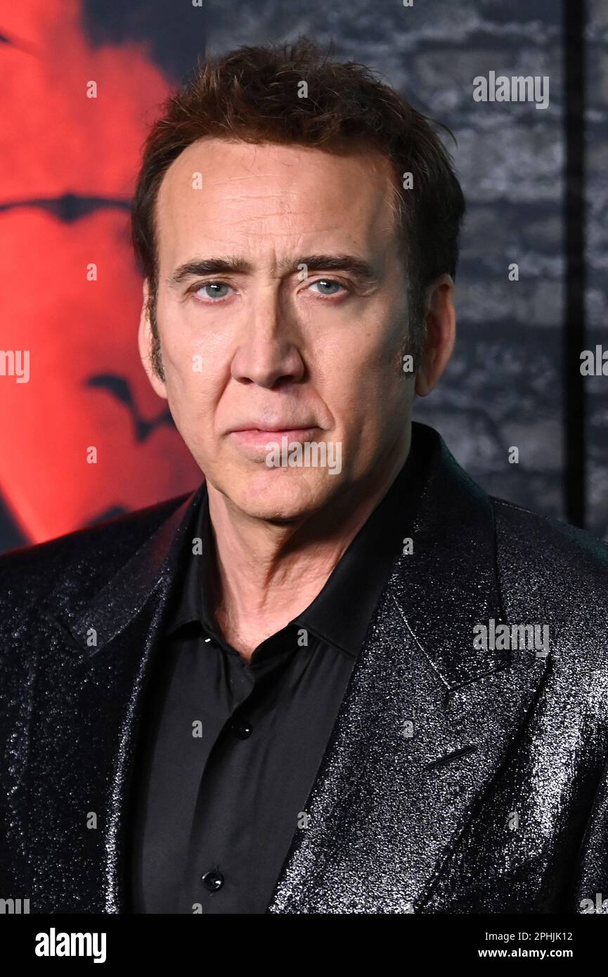 New York, USA. 28th Mar, 2023. Nicholas Cage walks the red carpet at ...