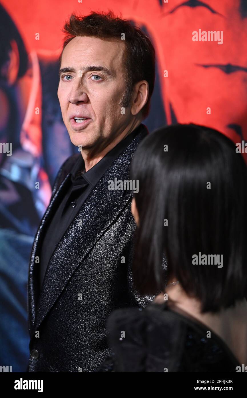 New York, USA. 28th Mar, 2023. Nicholas Cage walks the red carpet at ...