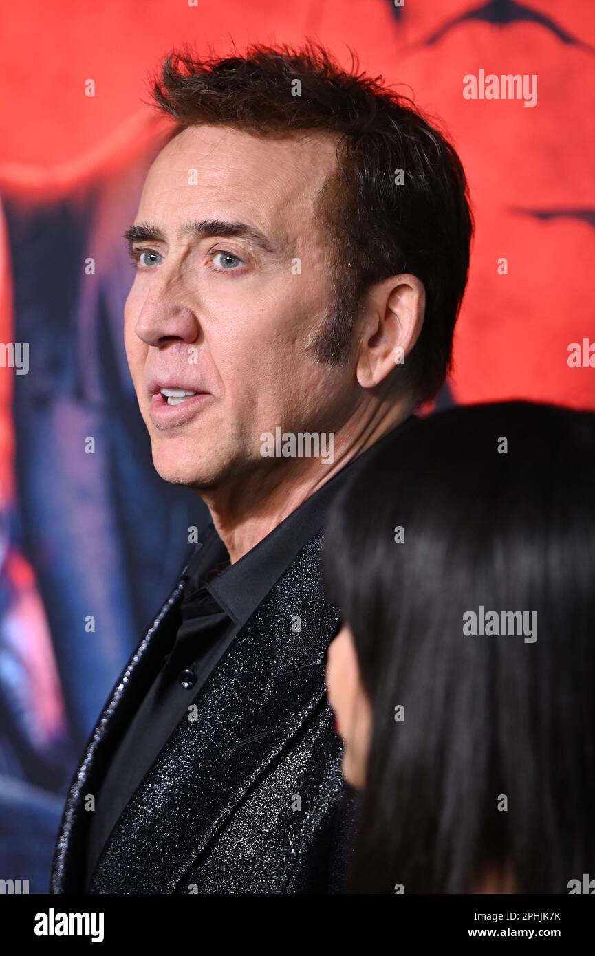 New York, USA. 28th Mar, 2023. Nicholas Cage walks the red carpet at ...