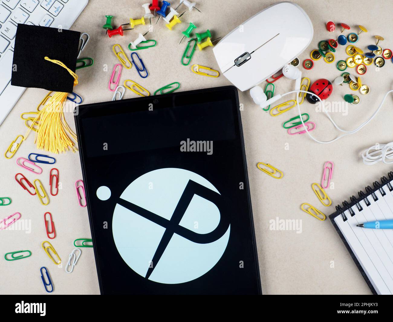 In this photo illustration, Institut Polytechnique de Paris logo seen ...