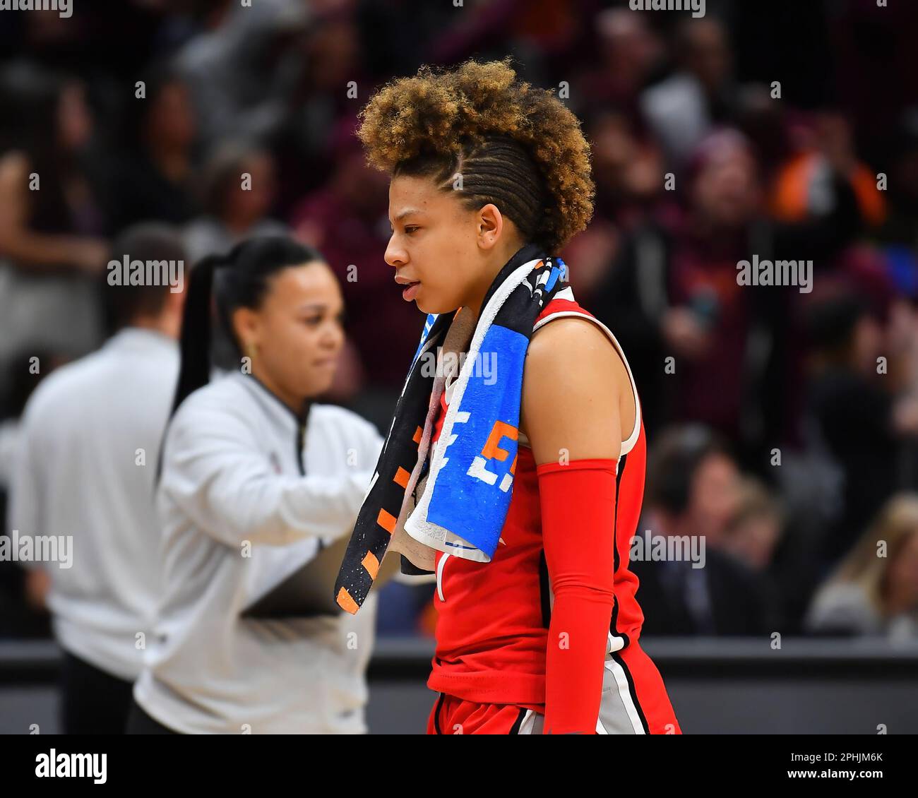 March 26, 2023: Ohio State Buckeyes guard Rikki Harris (1) walks off ...