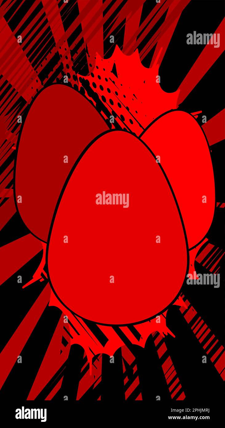 Comic Book Easter background with red eggs and background. Comics ...