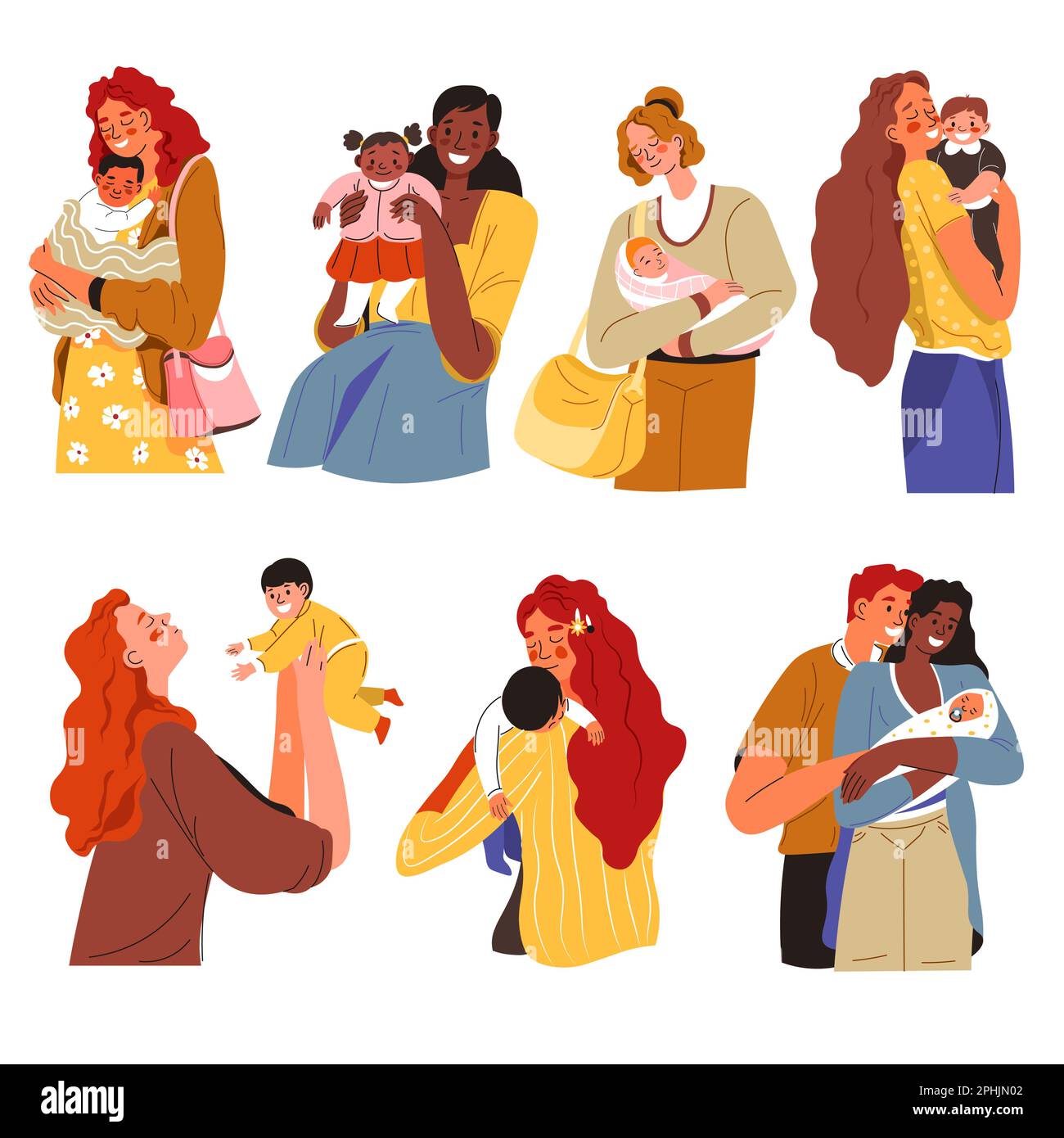 Woman caring children Stock Vector Images - Alamy