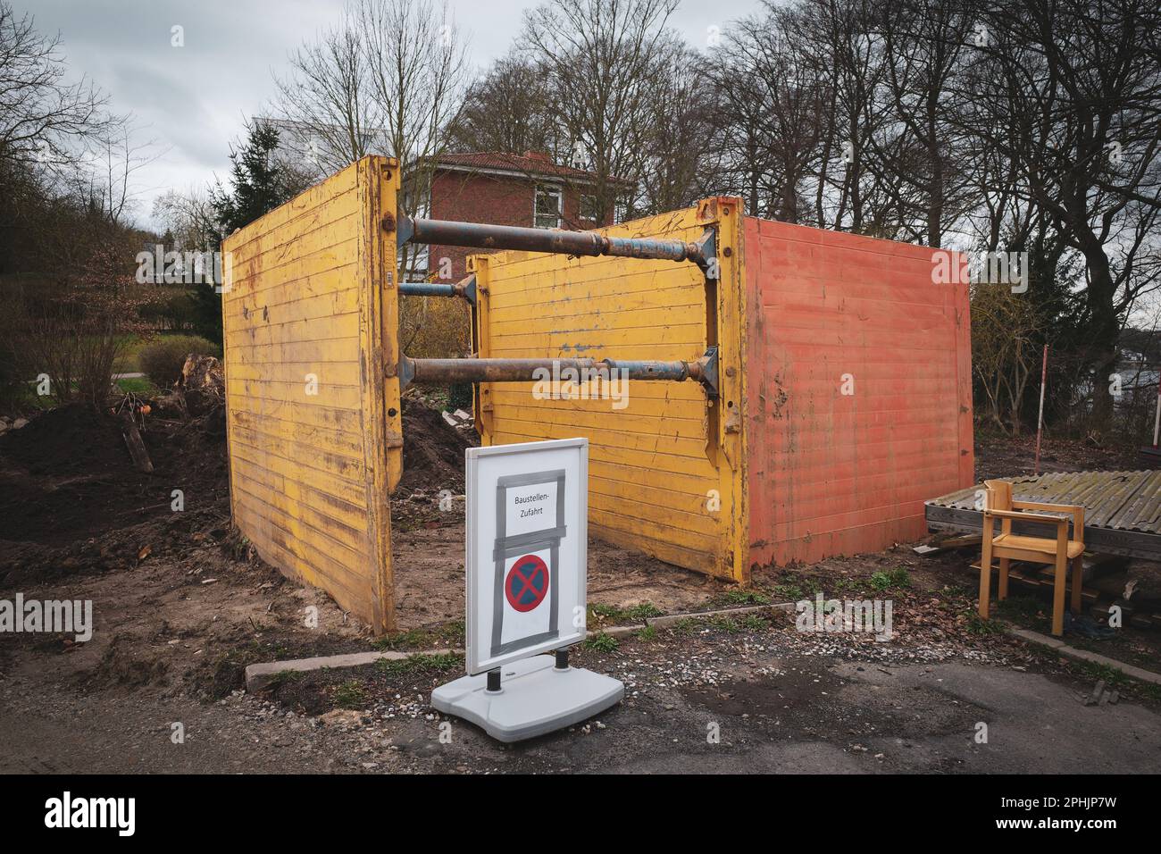 aa a big shoring system for securing pits and shafts Stock Photo - Alamy