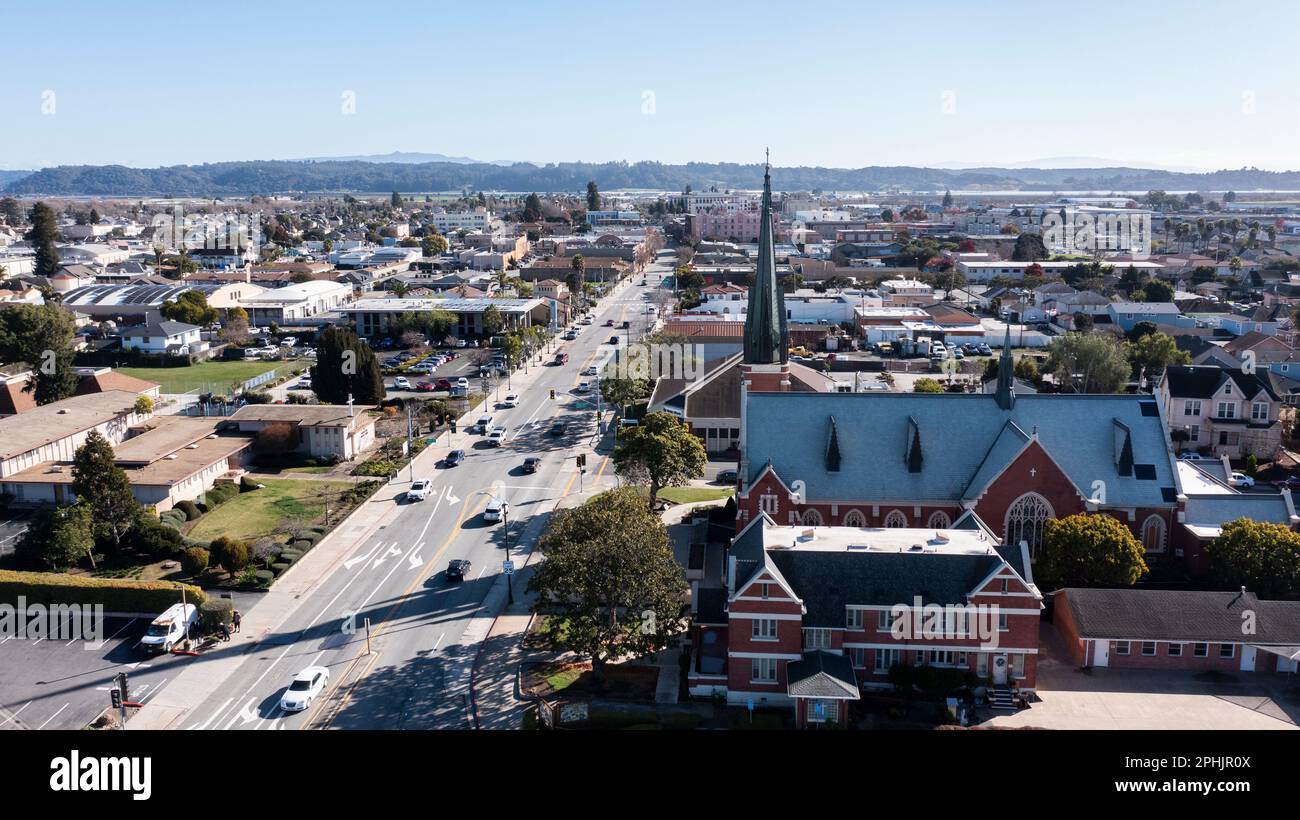 Watsonville, California, USA - January 1, 2023: Sun shines on a ...