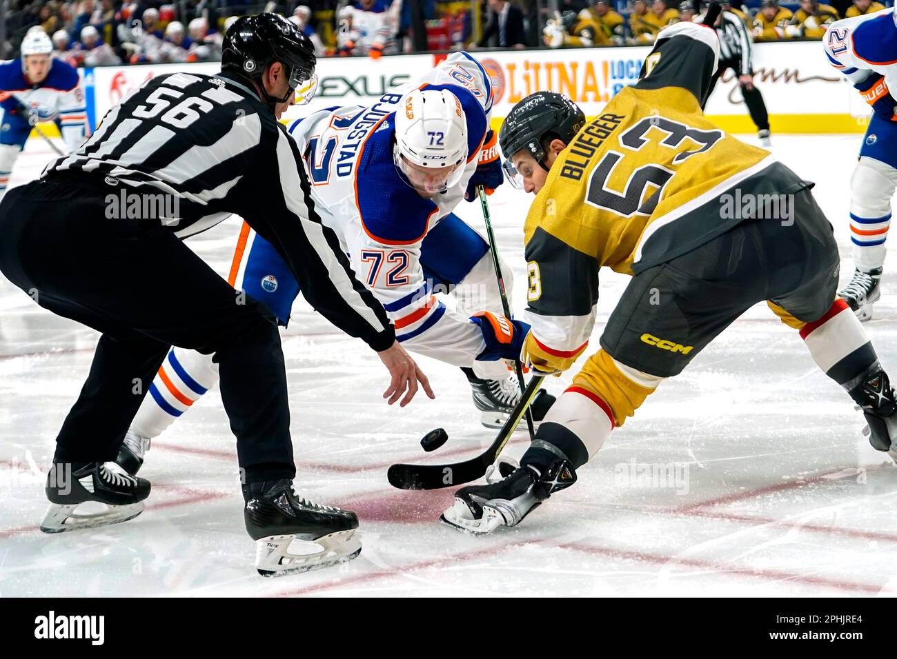 Edmonton Oilers center Nick Bjugstad (72) and Vegas Golden Knights ...