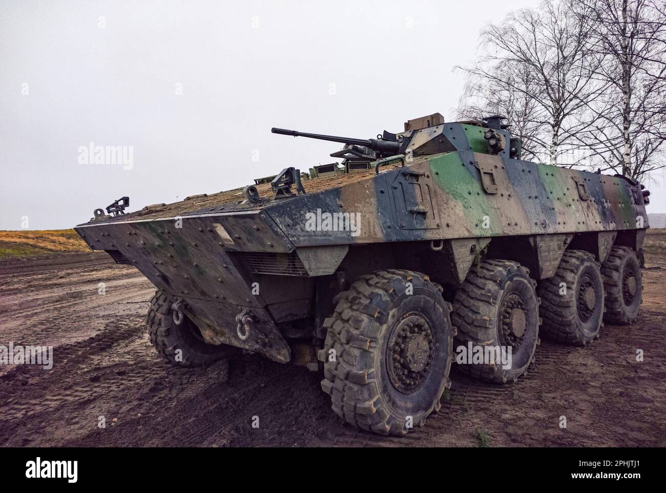Infantry fighting vehicle in the open field Stock Photo - Alamy